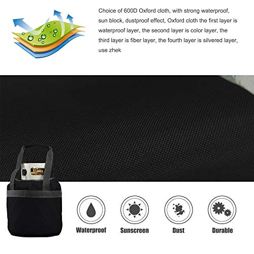 Mr.You Tank Cover,Propane Tank Cover with Handle for Easy Carrying Propane Can Protection Covers(Black,15" Dia xH16.5)