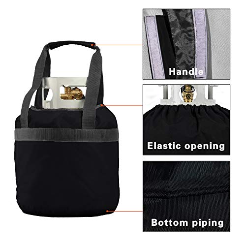 Mr.You Tank Cover,Propane Tank Cover with Handle for Easy Carrying Propane Can Protection Covers(Black,15" Dia xH16.5)