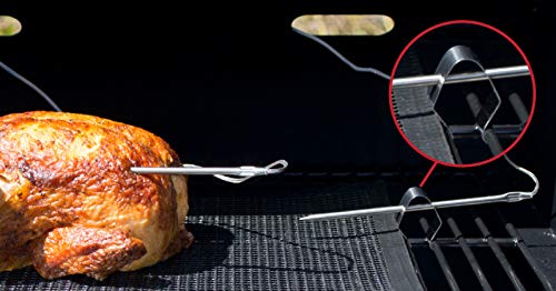 BBQ Butler Meat Thermometer Probe Holder - Temp Probe Clip - Barbecue Clip -Single Hole A-Style Design - Ambient Thermometer Temperature Readings for Smokers/Grills/Ovens - 2 Clips