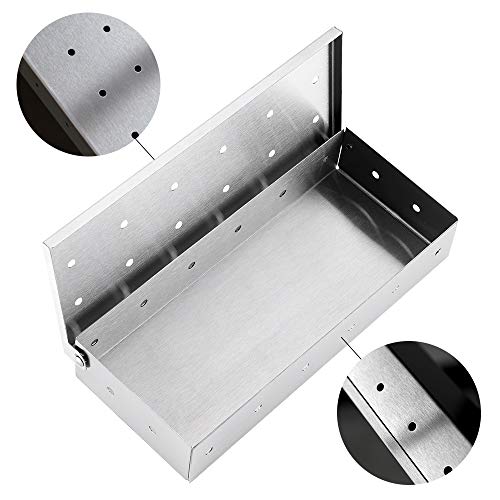 GOLDEAL Stainless Steel Smoker Box for Gas Grill, Electric, Charcoal Grills or Smokers.