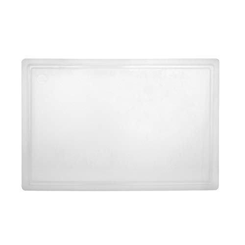 Thirteen Chefs Extra Large Cutting Board - 18 x 12 x 0.5" Plastic Cutting Boards with Juice Groove for Kitchen, BBQ Pit, Backyard Grill, Huge Dinner Parties - Dishwasher Safe Chopping Board, White