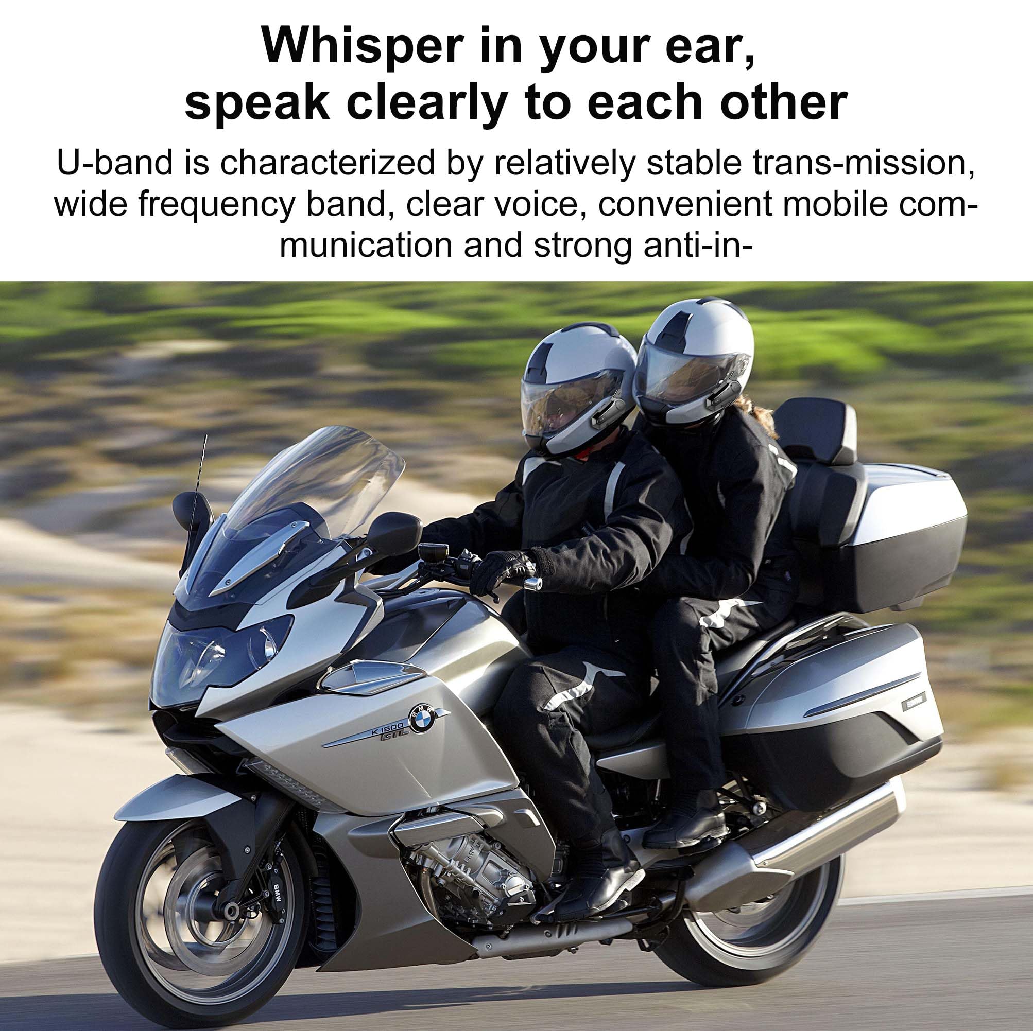 cepkquis Motorcycle Bluetooth Headset Wireless Helmet 400M Intercom Headphone with CVC Noise Cancellation Stereo Music IPX6 Waterproof for Half/Open Face Helmet 2 Pack