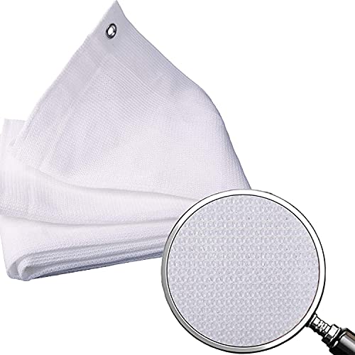 WUZMING Balcony Privacy Protection Windshield Sun Protection UV Protection Reinforced Buttonholes, HDPE Weather Resistant, with Rope and Cable Tie (Color : White, Size : 65x400cm)
