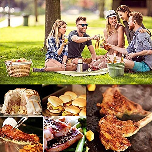 Minneer 100% Stainless Steel Universal Griddle with Even Heat Cross Bracing and Integral Handles for Charcoal/Gas Grills, Camping, Tailgating, and Parties (32" - 18")