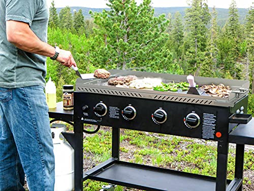 Stanbroil Stainless Steel Flat Top Gas Grill Griddle for Blackstone 4 Burner Propane Fueled Grill Front Grease Management System - 36 Inches