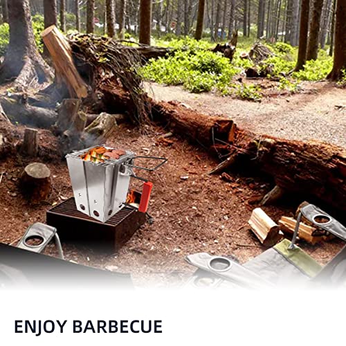 Mi hogar Collapsible Charcoal Chimney Starter for Lawn and Patio-Outdoor Cooking Tools & Camping Stoves