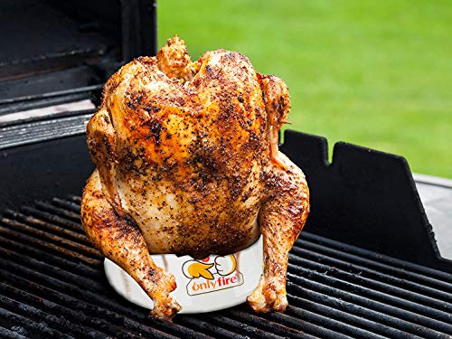 only fire Ceramic Beer Can Chicken Roaster Vertical Poultry Chicken Cooking BBQ Accessories Great for Grill, Oven or Smoker