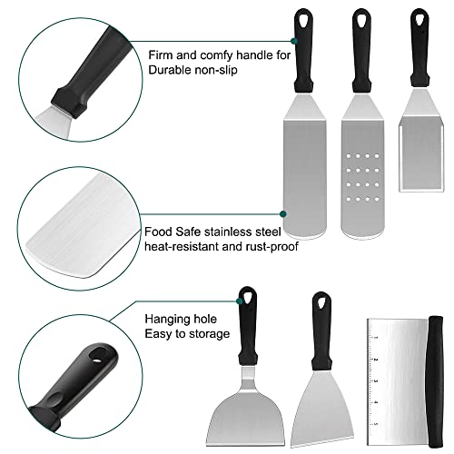 Griddle Accessories, Lidlife 31pcs Flat Top Grill Accessories for Blackstone and Camp Chef, Griddle Grill Tools Set for Professional BBQ, Grill Set with Spatula,Tongs,Bottle, Egg Ring and Carry Bag