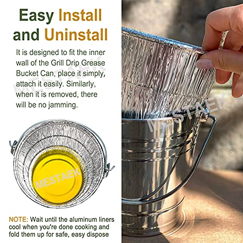 MESTAEK Grill Drip Bucket with 20-Pack Disposable Foil Liner,Compatible with Pit Boss Grills,Oklahoma Joe's,Rec Tec &Traeger,6.3"x6.0"