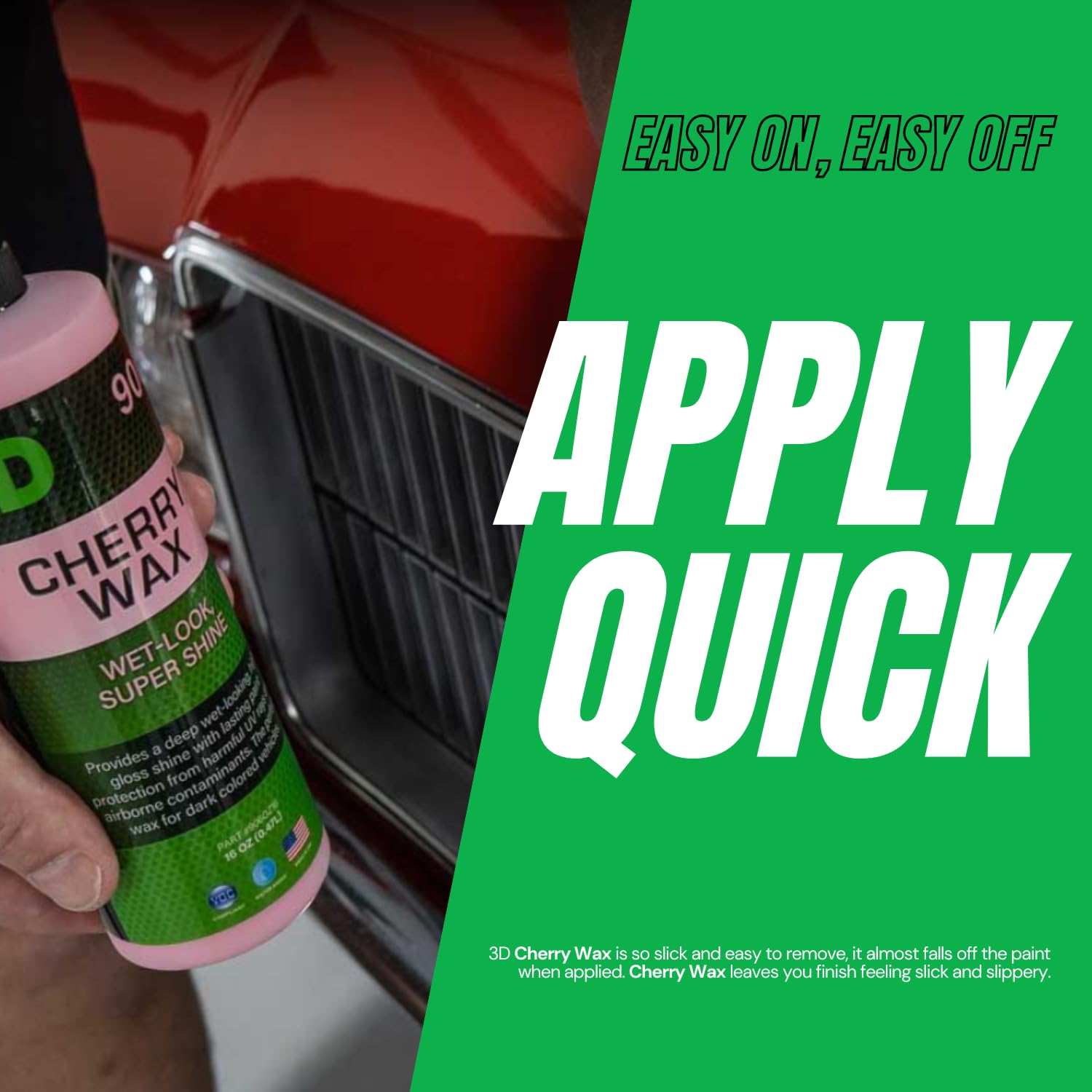 3D Cherry Wax - Deep Gloss, Wet Look Carnauba Car Wax - UV Protection for Dark Paint Colors 16oz.