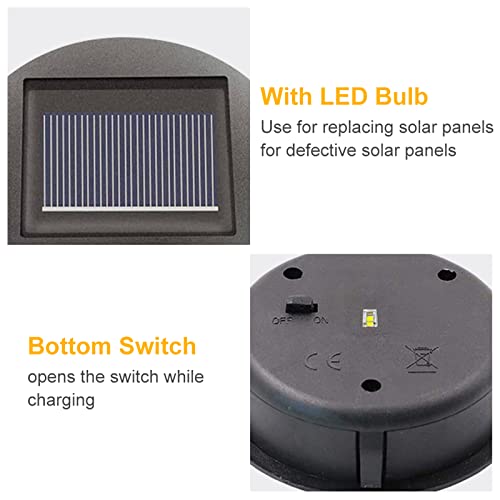 Solar Light Replacement Part 2 Pack /4 Pack Solar Panel Lantern Lid Lights, Lantern Light Replacement, Outdoor Solar Replacement Parts for Outdoor Hanging Solar Lanterns Garden Patio Decor(6pcs)