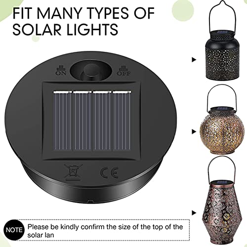 Solar Light Replacement Part 2 Pack /4 Pack Solar Panel Lantern Lid Lights, Lantern Light Replacement, Outdoor Solar Replacement Parts for Outdoor Hanging Solar Lanterns Garden Patio Decor(6pcs)