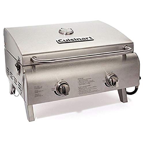 Cuisinart CGG-306 Chef's Style Propane Tabletop Grill, Two-Burner, Stainless Steel & CFGS-222 Take Along Grill Stand