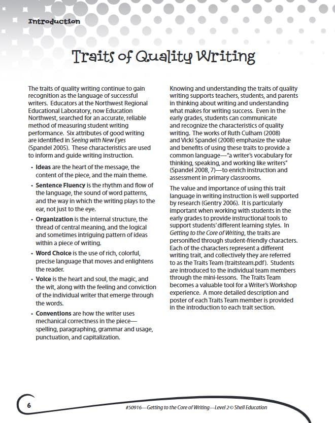Getting to the Core of Writing: Essential Lessons for Every Second Grade Student