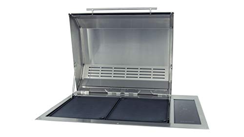 Kenyon Texan Built-In Electric Grill with Faceted Single Piece Lid and Standard Lite Touch Control, Stainless Steel Body, UL-Approved for Use Indoors and Outdoors, No-Flame Grill, 240 Volts