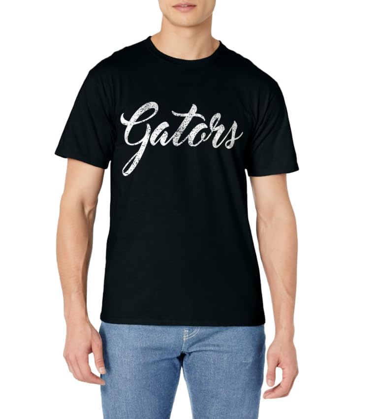 Gators School Sports Fan Team Spirit Mascot Heart Gift T-Shirt