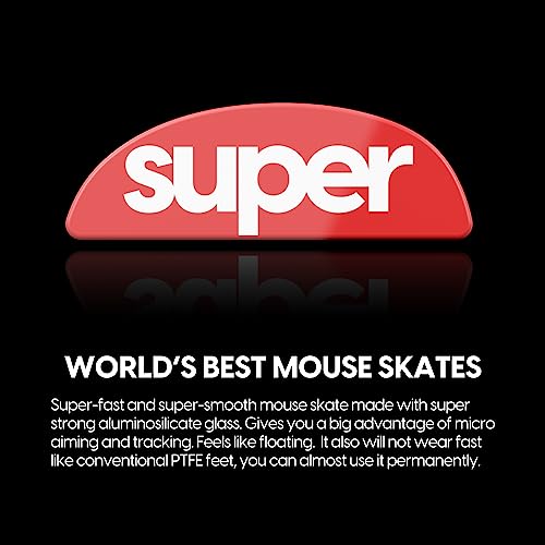 Superglide2 - New Controllable Speed Textured Surface Smoothest Mouse Feet/Skates Made with Ultra Strong Glass Smooth and Durable Sole for Pulsar Xlite V2 & V3 & V3 ES Wireless Gaming Mouse [Red]