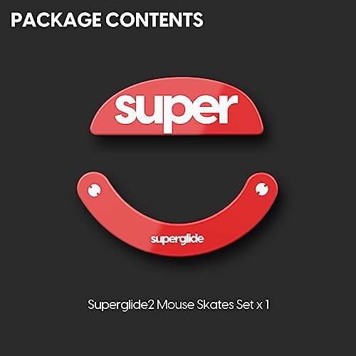 Superglide2 - New Controllable Speed Textured Surface Smoothest Mouse Feet/Skates Made with Ultra Strong Glass Smooth and Durable Sole for Pulsar Xlite V2 & V3 & V3 ES Wireless Gaming Mouse [Red]