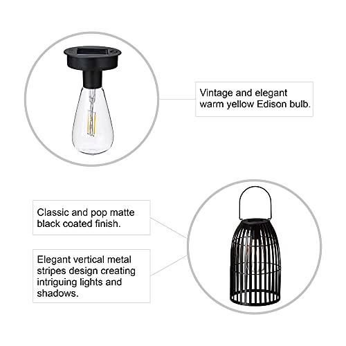 Solar Lantern Outdoor Waterproof Hanging Metal Birdcage Shaped Solar Powered Lantern Decorative Solar Light for Garden / Yard / Patio / Porch