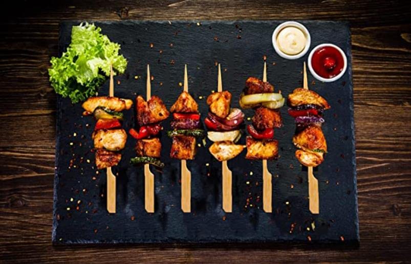 Bamboo Skewers 6 Inch,200 PCS Cocktail Skewers, Wooden Skewers for Appetizers,BBQ,Fruit Kabobs,Sandwich,Drink.