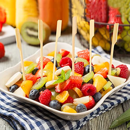 Bamboo Skewers 6 Inch,200 PCS Cocktail Skewers, Wooden Skewers for Appetizers,BBQ,Fruit Kabobs,Sandwich,Drink.