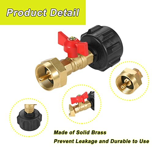 Guofulda QCC1 Propane Refill Pressure Adapter Coupler, for 20~40LBS Cylinders with Off On/Off Controller Valve Gas Easy Filler, for Camping Grill 1LB Propane Bottle Tank