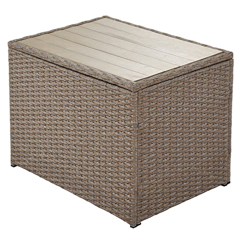 Merax Outdoor Patio Furniture Sets, PE Wicker Rattan Garden Conversation Sofa Couch with 2 Tea Tables, 6-Piece, Brown