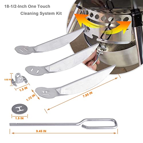 18-1/2-Inch Grills One-Touch Cleaning System Kit, for Weber 7443 90719 Charcoal Grill/Kettle Grills Replacement Parts 7444, Easy to Install and Durable.