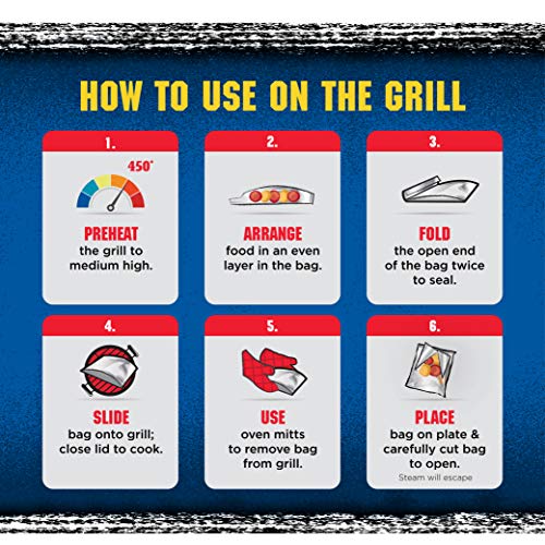 Kingsford Heavy Duty Aluminum Grill Bags, 4 Pack | Foil Packets for Grilling, Recyclable And Disposable Grilling Accessories | Foil Bag Measures 15.5" x 10" | Foil Grilling Bag, Grilling Bags