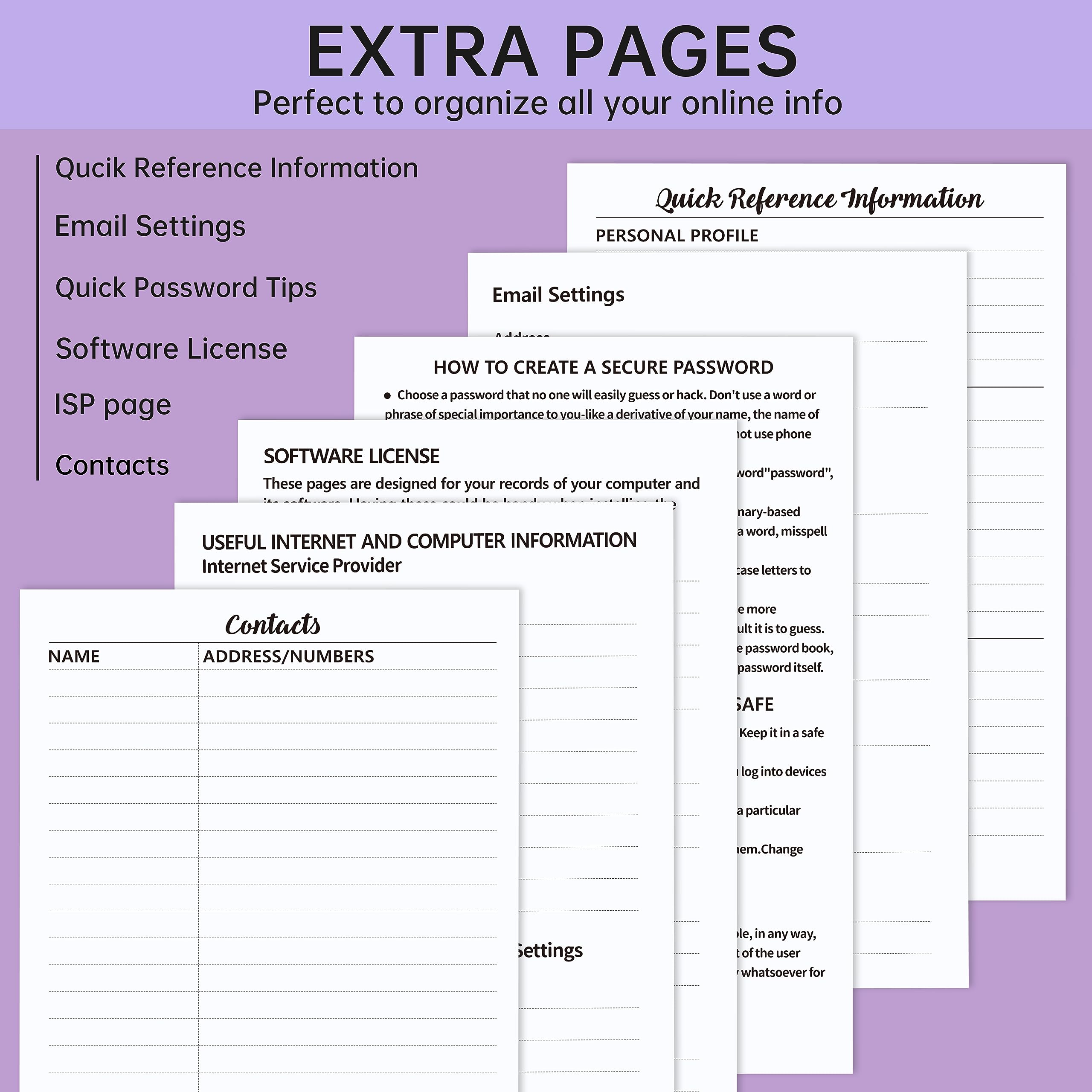 Password Book with Alphabetical Tabs - Medium Size Internet Address & Password Keeper Logbook, Hardcover Password Notebook