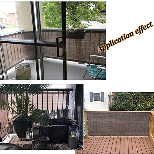 MAHFEI Privacy Screen, Shading Net 90% Shading Rate Privacy Protection Sunscreen with Metal Holes Tear Resistance Terrace Balcony Railing (Color : Brown, Size : 0.9x2.7m)