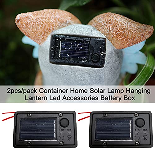 EKDJKK Solar Lantern Top Battery Box, 2Pcs/Pack, Solar Panel Lantern Lid Light Bulb Accessories, Replacement Parts