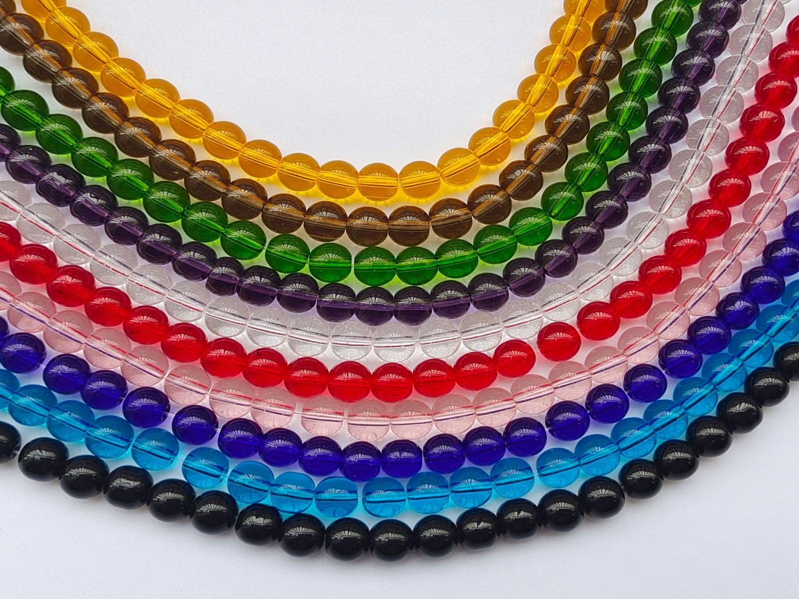 Glass Beads 8mm 100pcs Round Smooth Loose Beads for Bracelet Necklace Jewelry Making Craft DIY (8mm, 50805 Dark Blue)