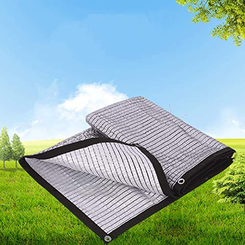 GZHENH- Shade Cloth Shading net,Fence Privacy Screen Aluminum Foil Mesh Fleshy Balcony Outdoor Sun Room Metal Hole Anti-UV Breathable Durable,Customizable (Color : Silver, Size : 3x6m)