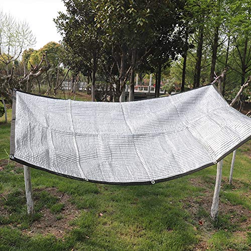 GZHENH- Shade Cloth Shading net,Fence Privacy Screen Aluminum Foil Mesh Fleshy Balcony Outdoor Sun Room Metal Hole Anti-UV Breathable Durable,Customizable (Color : Silver, Size : 3x6m)