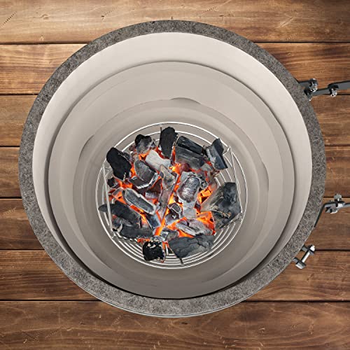 EasiBBQ 10-inch Charcoal Ash Basket for Small Big Green Egg, Kamado Joe Classic and Other Similar Grills, Heavy Duty Stainless Steel.