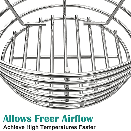 EasiBBQ 10-inch Charcoal Ash Basket for Small Big Green Egg, Kamado Joe Classic and Other Similar Grills, Heavy Duty Stainless Steel.