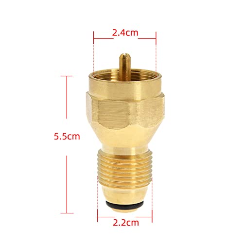 Chinshwehaw Propane Refill Adapter Lp Gas Cylinder Tank Coupler Heater Camping Hunt Fill 1lb Propane Tank from 20lb Propane Air Tank QCC1 Adapter POL Inflation Connector Tank Easy to Use, Solid Brass