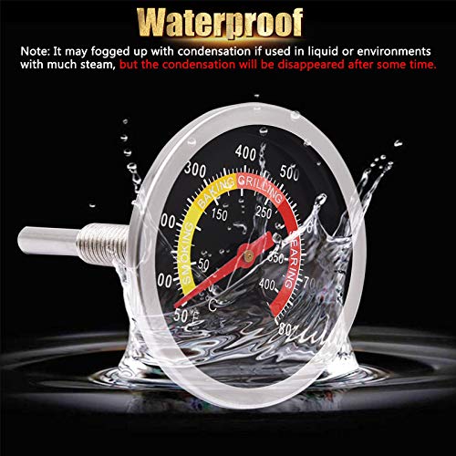 Grill Thermometer Smoker Temperature Gauge Charcoal Grill Pit Smoker Thermometer Heat Indicator for Meat Cooking Beef Pork Lamb, 2 3/8Inch Grill Temperature Gauge with Fahrenheit