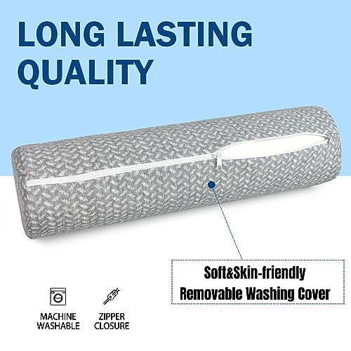 SUBCULTUREPICK Cervical Neck Roll Foam Pillow, Bolster Pillow, Round Neck Pillows Support for Sleeping, Bolster Pillow for Bed, Legs, Back and Yoga