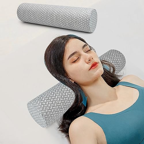 SUBCULTUREPICK Cervical Neck Roll Foam Pillow, Bolster Pillow, Round Neck Pillows Support for Sleeping, Bolster Pillow for Bed, Legs, Back and Yoga