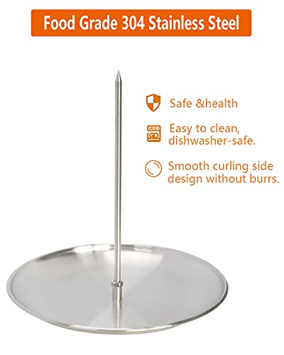 BBQ Vertical Skewer for Al Pastor Brazilian Barbecue Skewers Hack Gaucho,Great for Home Made Tacos Al Pastor, Shawarma, Brazilian Churrasco,Stainless Steel,with 8 inch & 10 inch stick