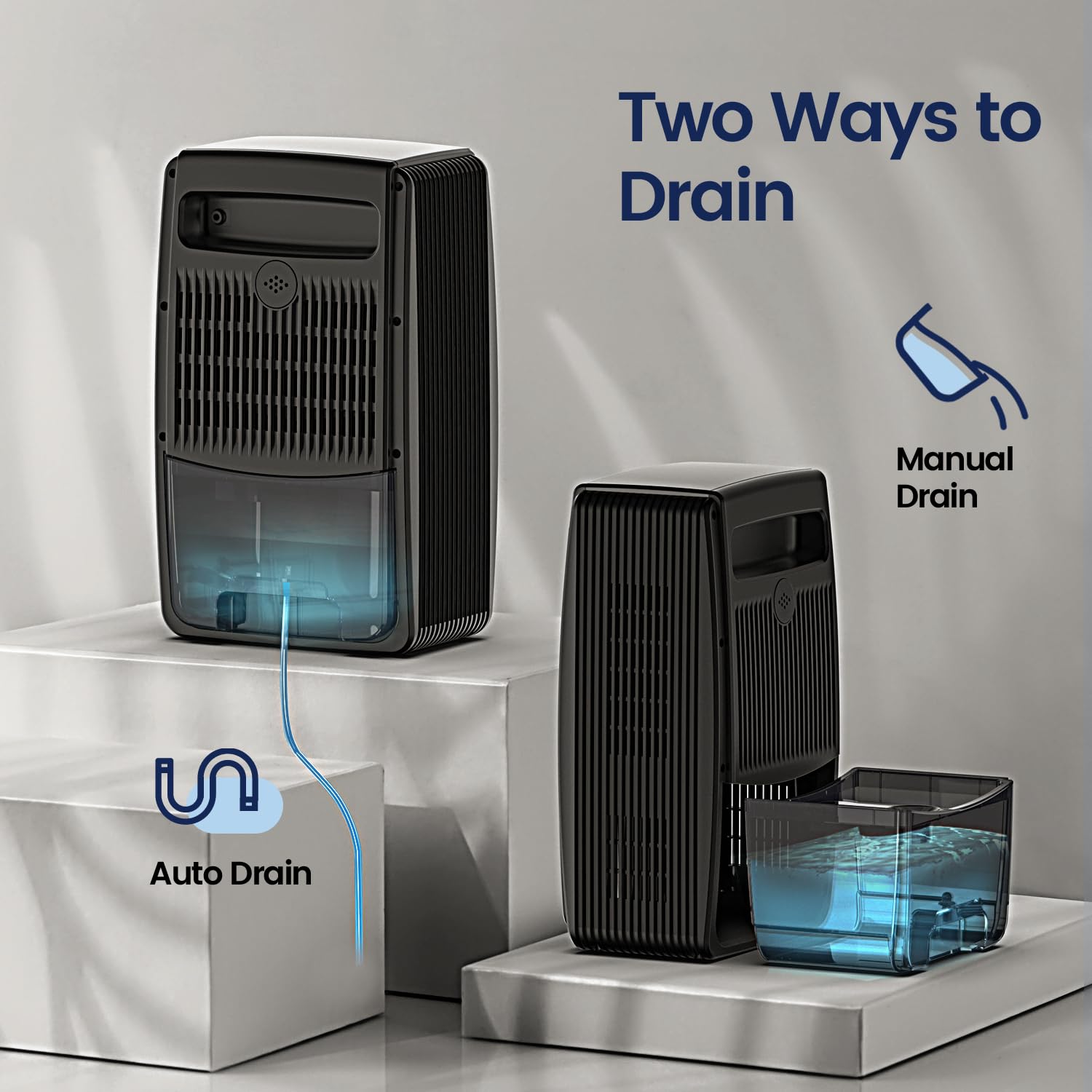 AlohaAir Dehumidifier for Home with Drain Hose, 95 OZ Dehumidifiers for Room, Quiet, Aromatherapy, Timer, Auto Shut-off, Dehumidifiers for Bathroom, Bedroom, Closet, RV & Basement