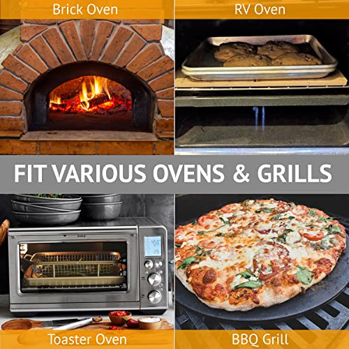 Waykea 10”x10.4”x0.5” Pizza Stone for Toaster Oven | Rectangular Cordierite Grilling Stone Bread Baking Stone for Grill, Oven