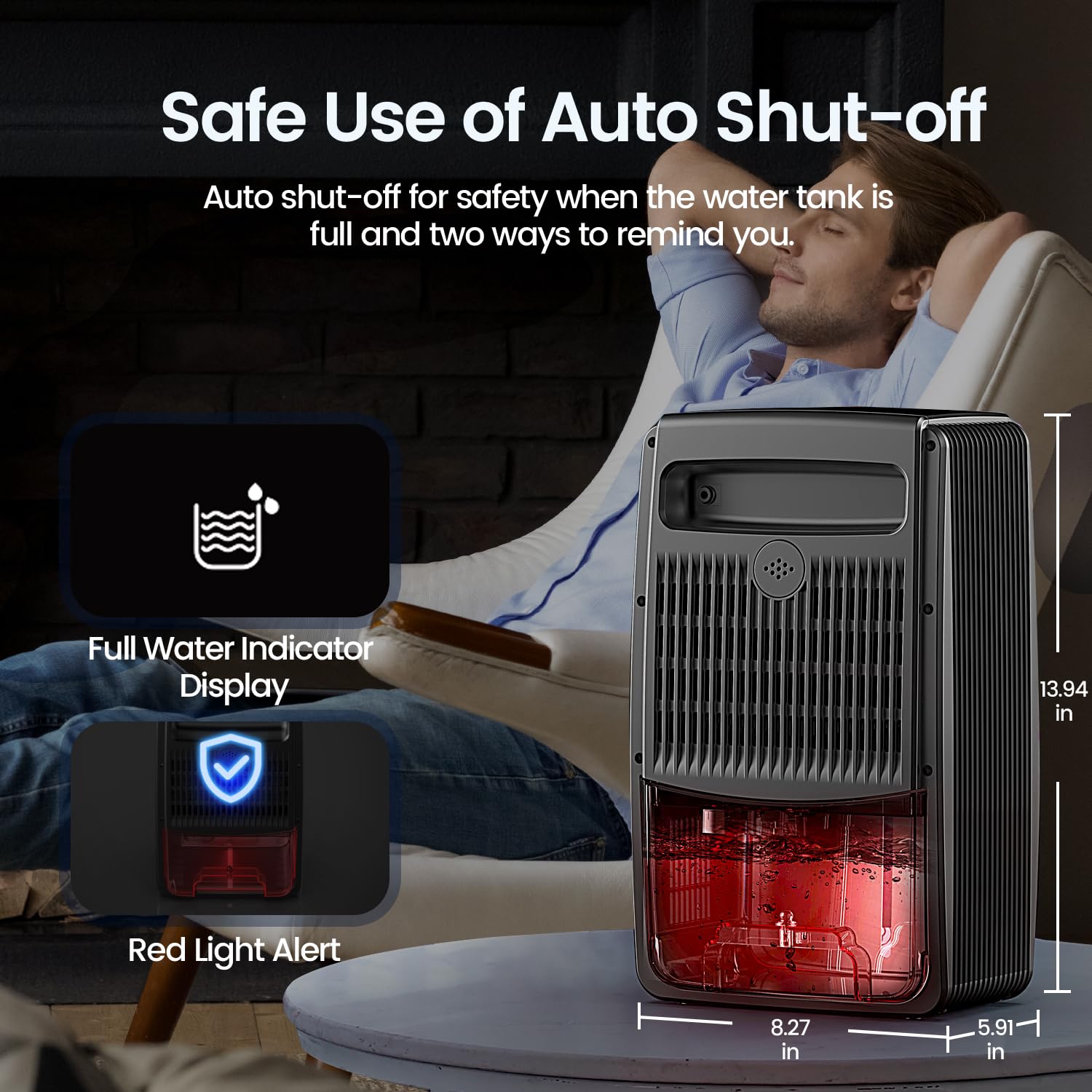 AlohaAir Dehumidifier for Home with Drain Hose, 95 OZ Dehumidifiers for Room, Quiet, Aromatherapy, Timer, Auto Shut-off, Dehumidifiers for Bathroom, Bedroom, Closet, RV & Basement