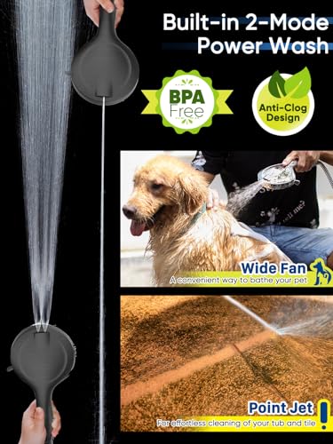 Pavezo Handheld High Pressure Shower Head with Filter 5" Large, Extra Long 70" SS Hose 10-mode Detachable Shower Head with Hard Water Filter, Powerful to Clean Tile & Pets, Oil Brushed Bronze