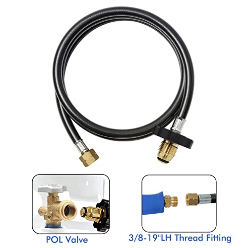 MCAMPAS Propane Torch Hose Weed Burner Hose Adapter for Use Connects to U.S.Any Standard Propane Tank to Propane Weed Burner Torch Head Burner 12 Feet High Pressure Extension Hose 350 PSI