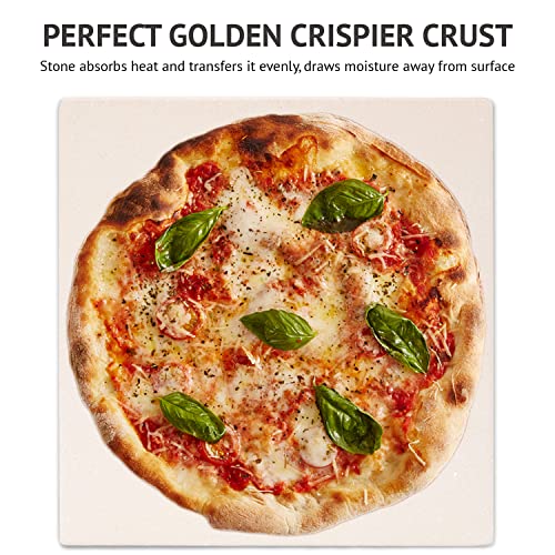 Waykea 10”x10.4”x0.5” Pizza Stone for Toaster Oven | Rectangular Cordierite Grilling Stone Bread Baking Stone for Grill, Oven