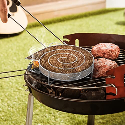 apwang Cold Smoke Generator, 8" Pellet Smoker Tray for Any BBQ Grill, for Smoking Cheese, Fish, Salmon, Pork and More, 4-7 Hours of Smoke Time