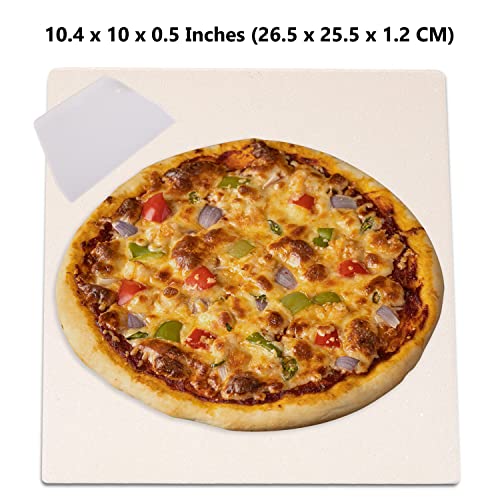 Waykea 10”x10.4”x0.5” Pizza Stone for Toaster Oven | Rectangular Cordierite Grilling Stone Bread Baking Stone for Grill, Oven